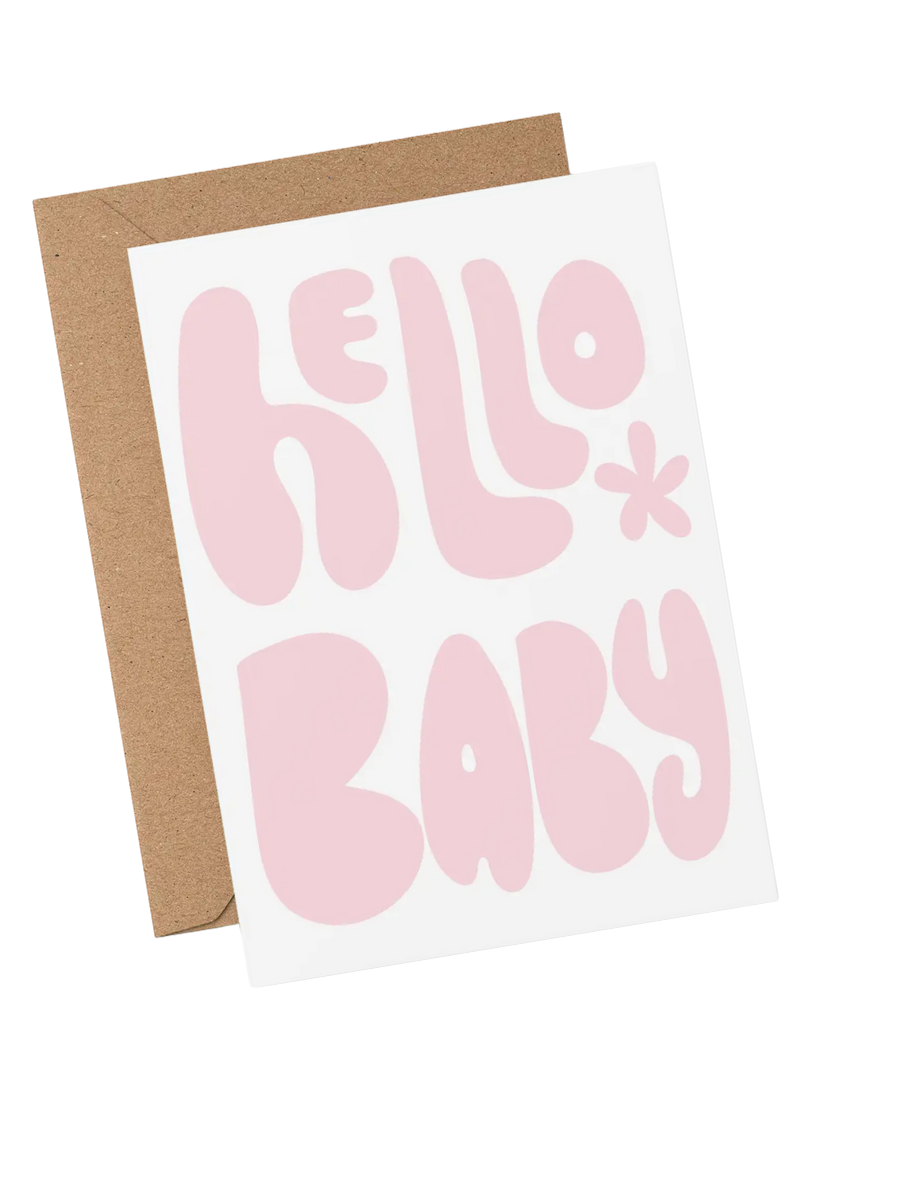 Hello Baby Pink Card – daisy.kids+life